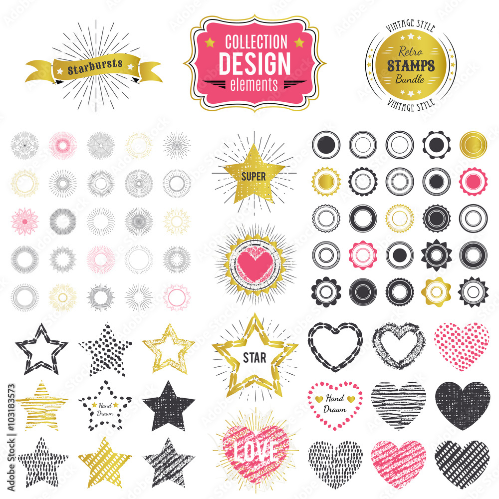 Collection of premium design elements. Vector illustration Stock Vector ...