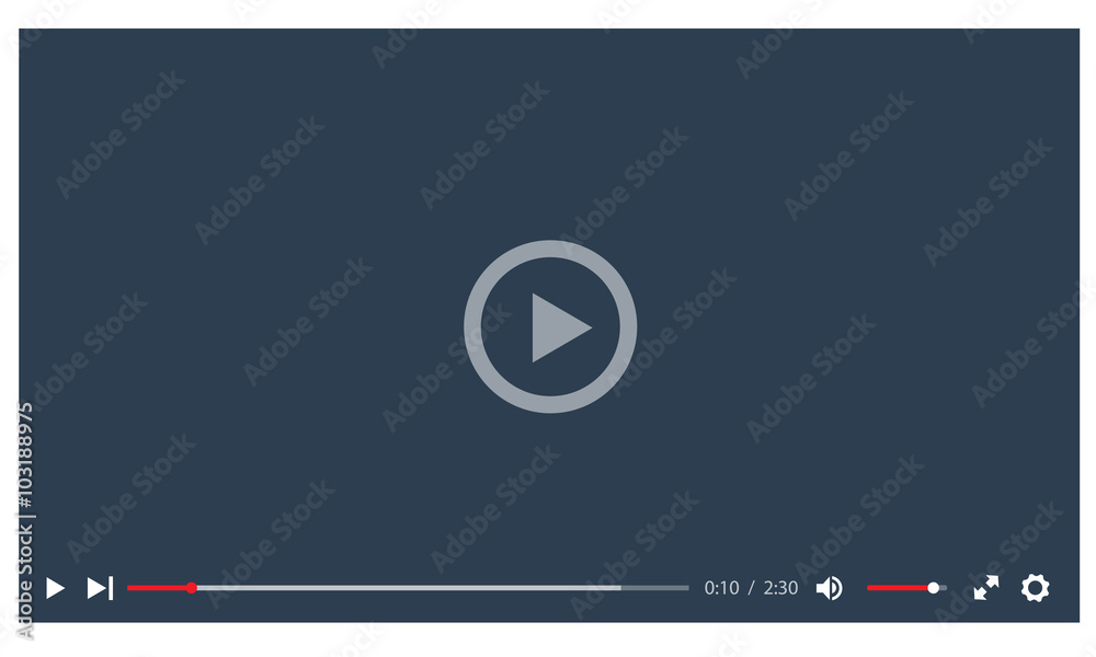 Video player in a flat style. Ideal for web application Stock Vector ...