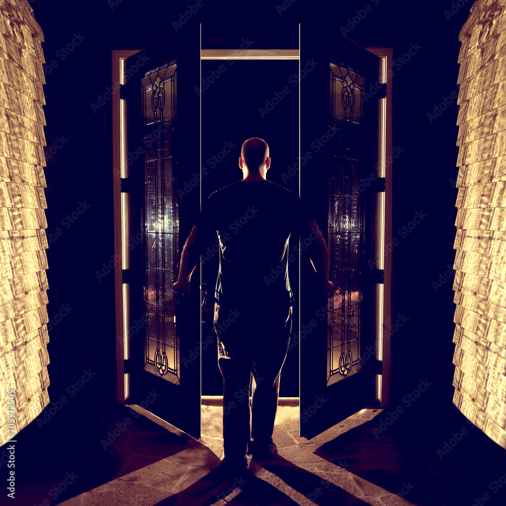 Front Door Open At Night