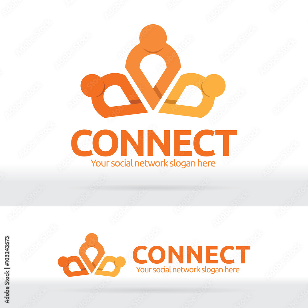 People Connect brand identity. Group of people meeting. Team work ...
