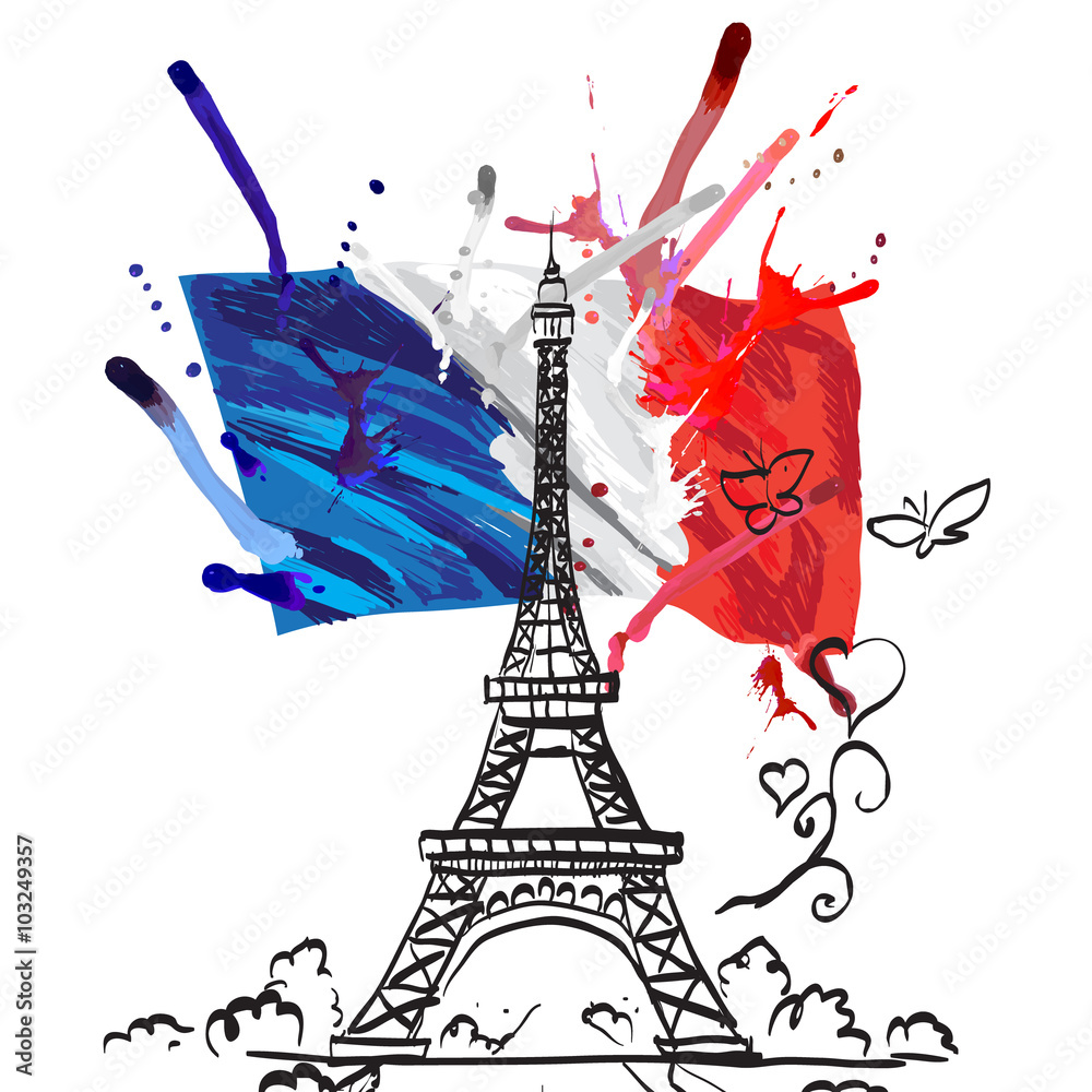 Poster france vector flag isolated – Wall Art | UkPosters