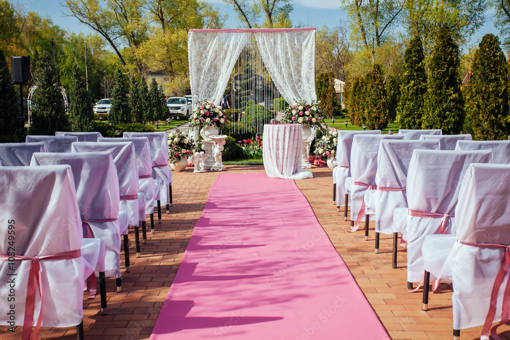 wedding ceremony.Beautiful wedding set up. decoration on wedding Stock ...