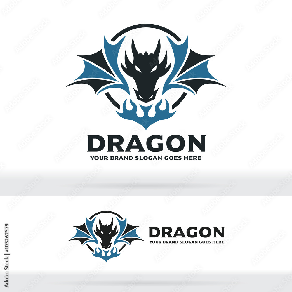 Dragon Logo, Dragon Sign, Dragon Identity Stock Vector | Adobe Stock