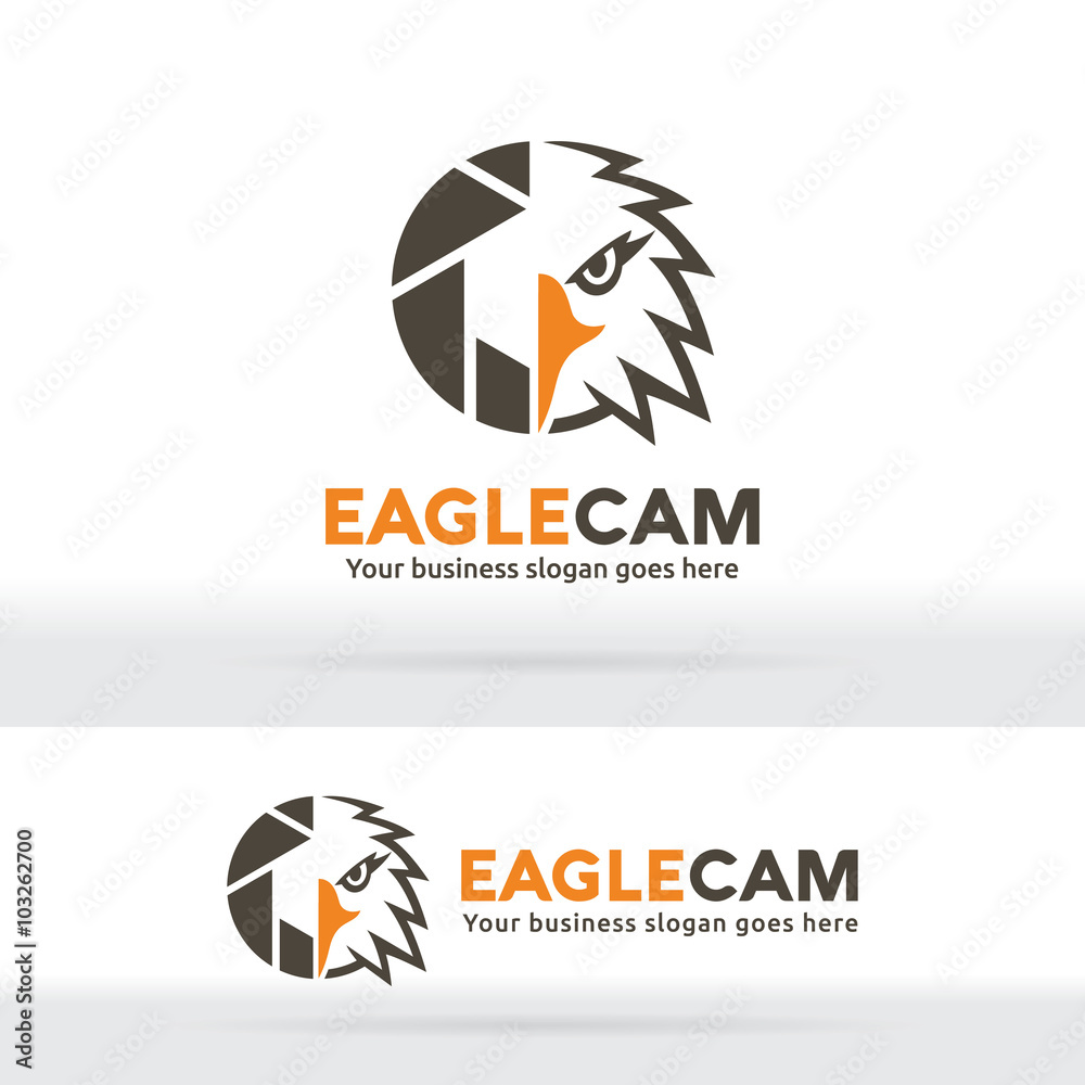 Eagle camera, Eagle head and shutter abstract logo. Photography company ...