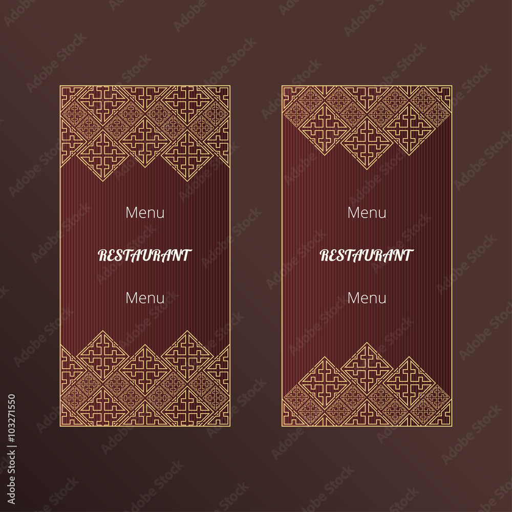 Set of abstract vector cards. Two vector templates with elegant ...