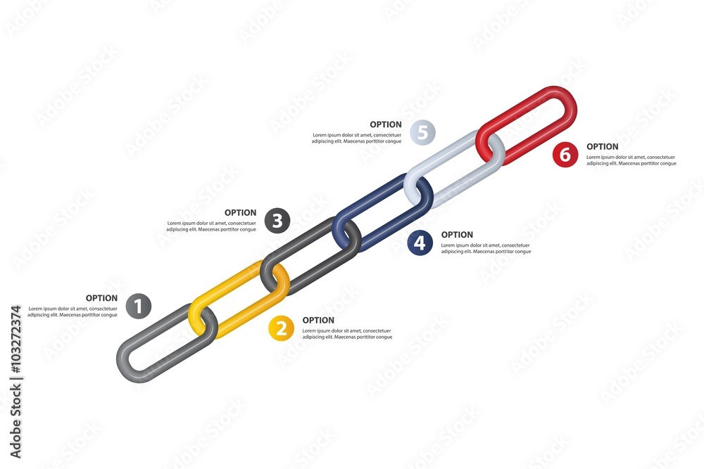 Growing Timeline / links / Value Chain vector infographic template ...