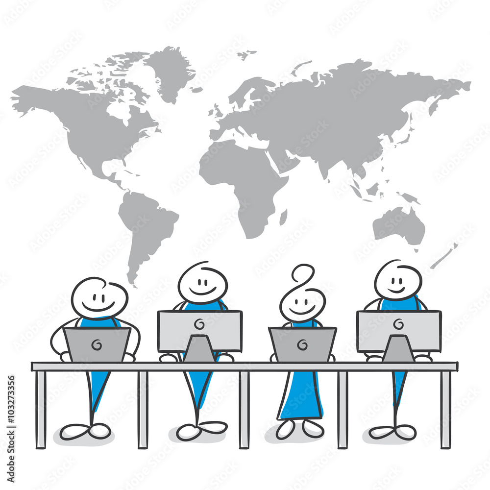 Stick Figure Series Blue Stock Vector | Adobe Stock