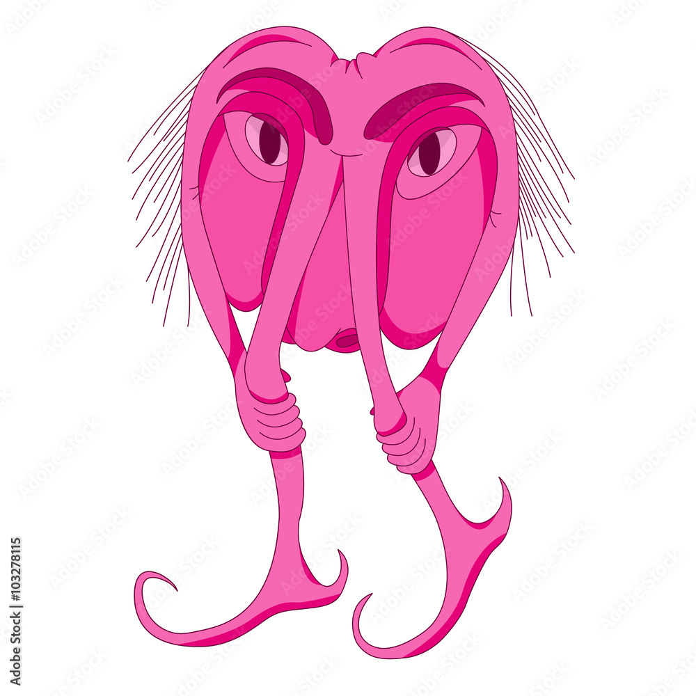 pink monster mutant vector illustration Stock Vector | Adobe Stock
