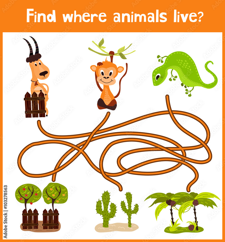 Fun and colorful puzzle game for children's development find where a ...