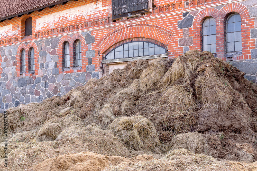 Dunghill near stables Stock Photo | Adobe Stock