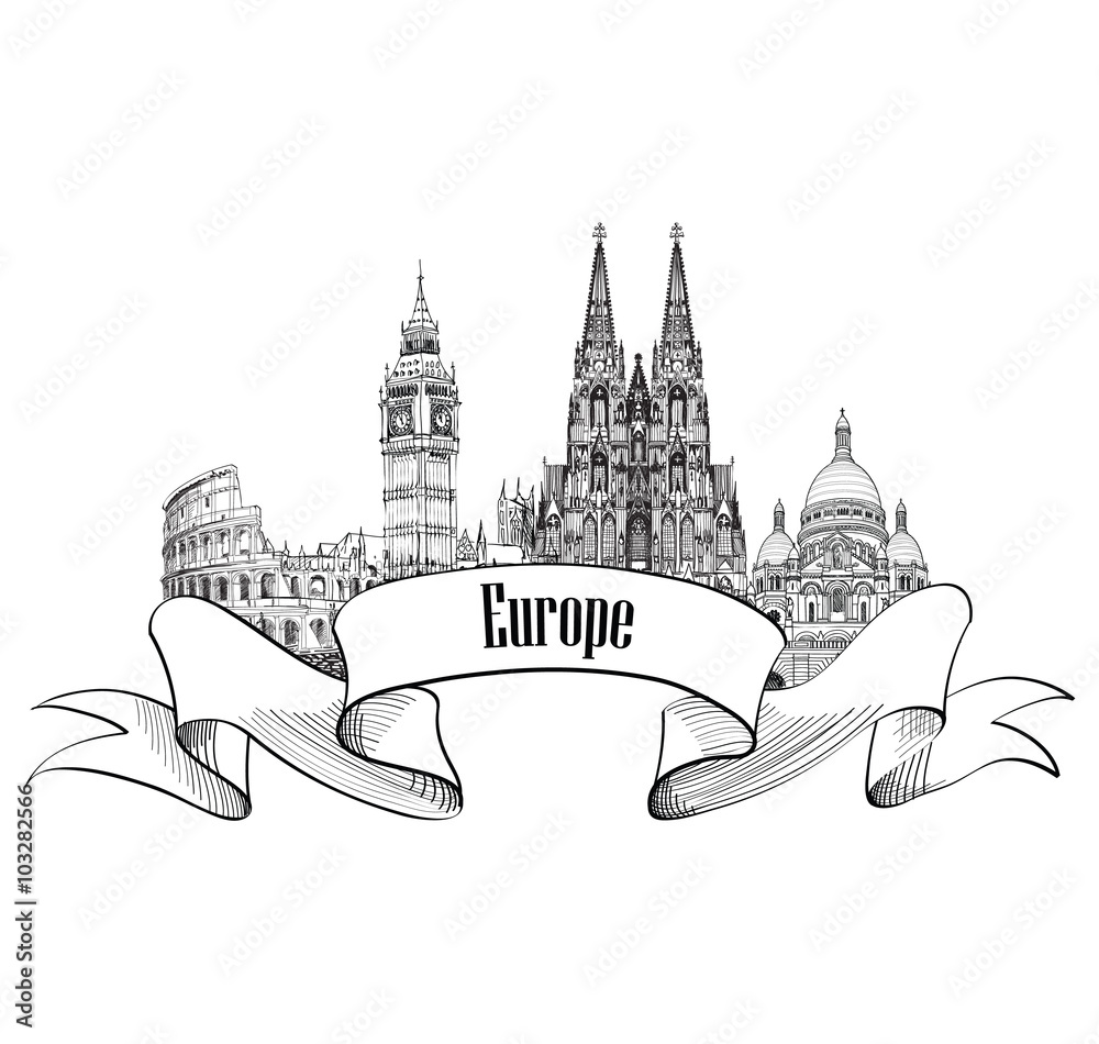 Europe Landmark Silhouette