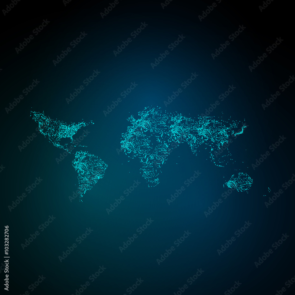 World map easy all editable Stock Vector | Adobe Stock