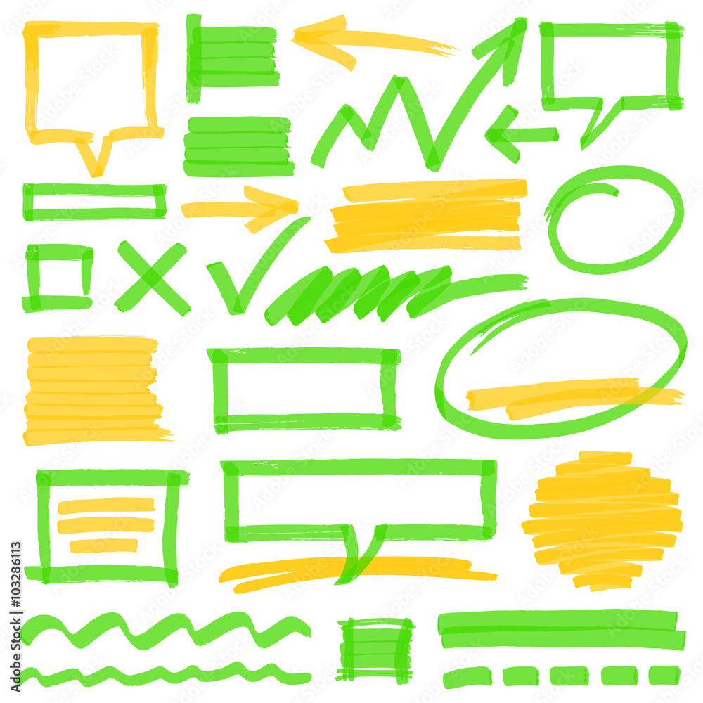Highlighter Marking Design Elements Stock Vector | Adobe Stock