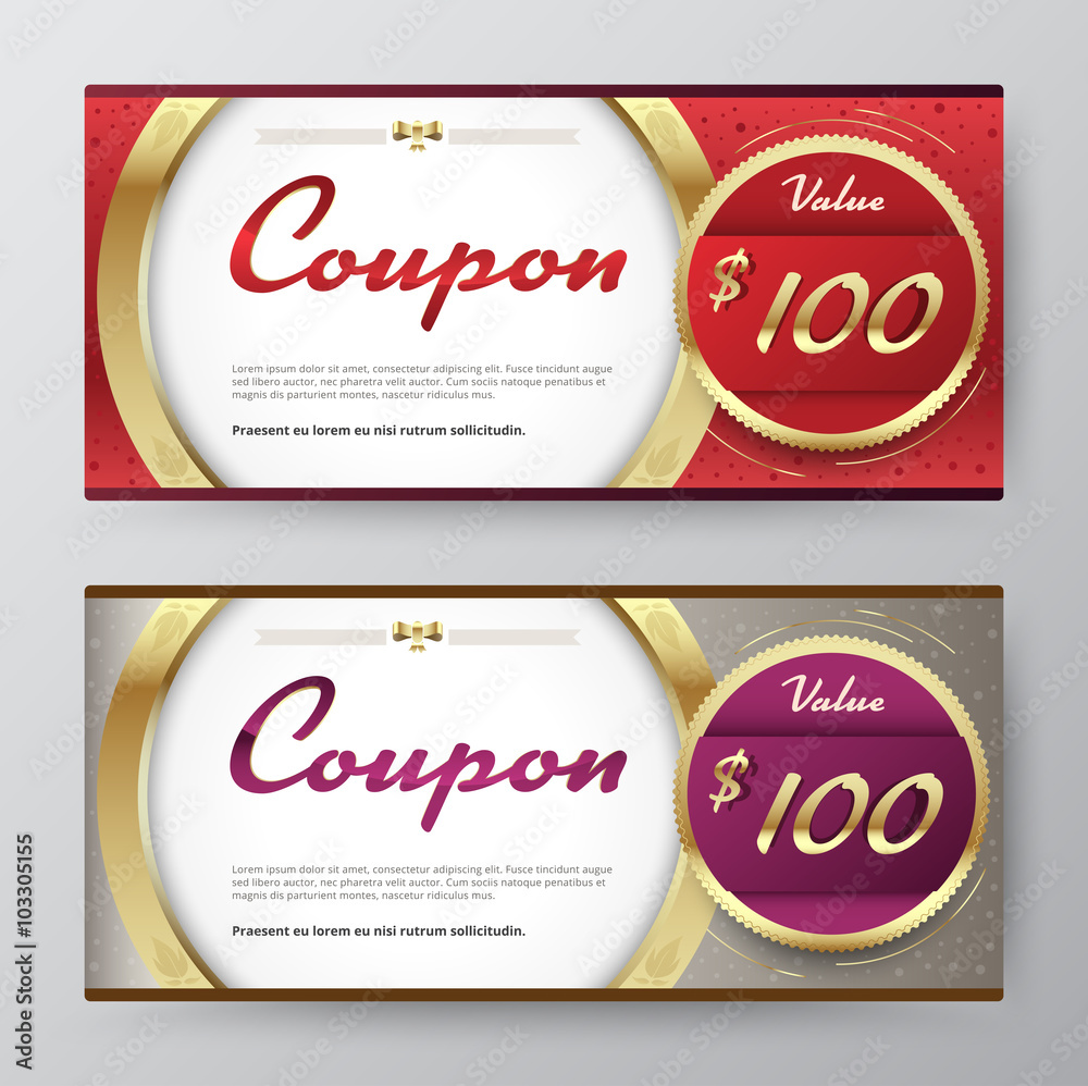 Gift voucher template. promotion card, Coupon design. vector sto Stock ...