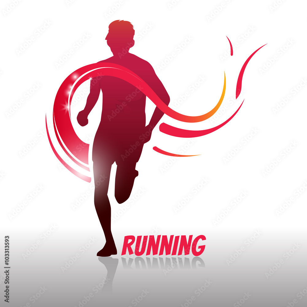 Running man logo and symbol Stock Vector | Adobe Stock