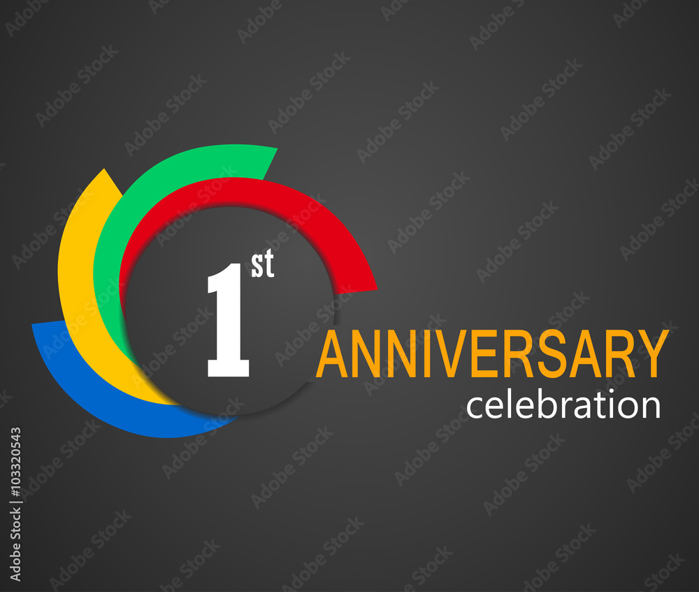1st Anniversary celebration background, 1 years anniversary card ...