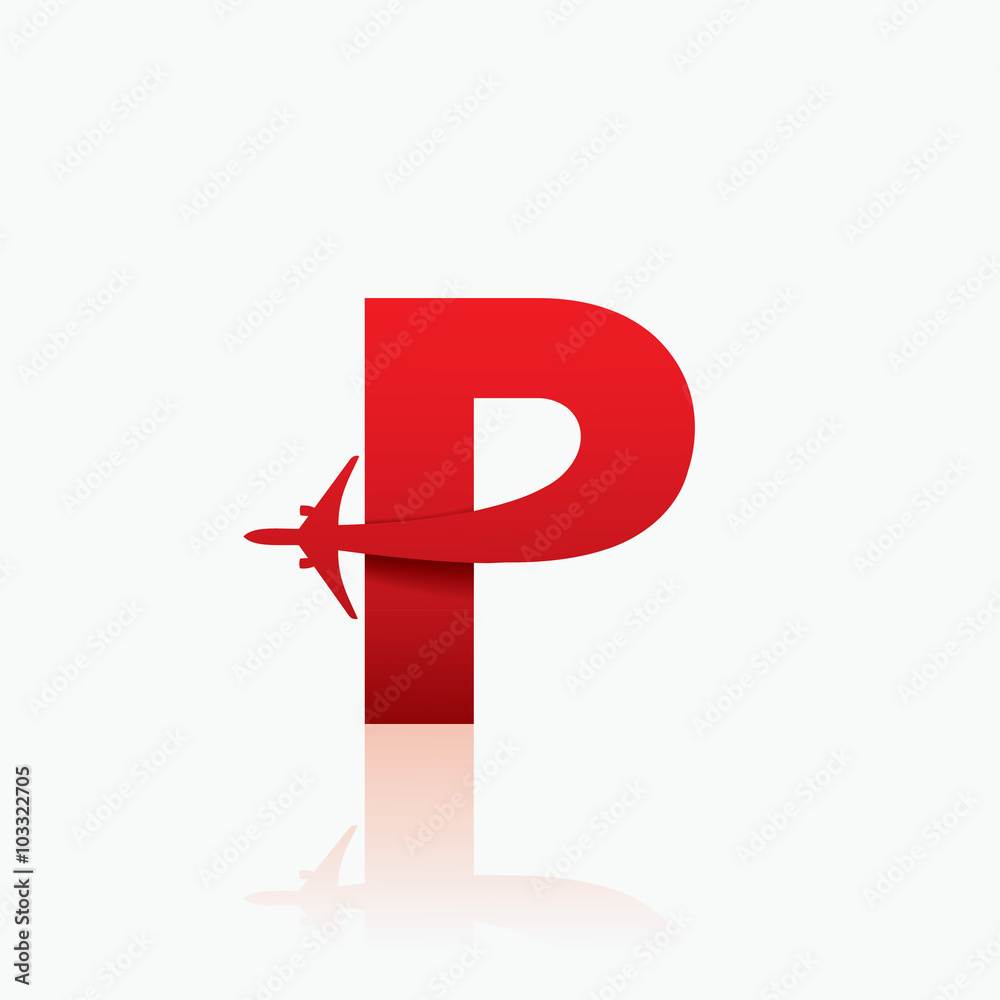 Airline logo design with capital letter "P" Stock Vector | Adobe Stock