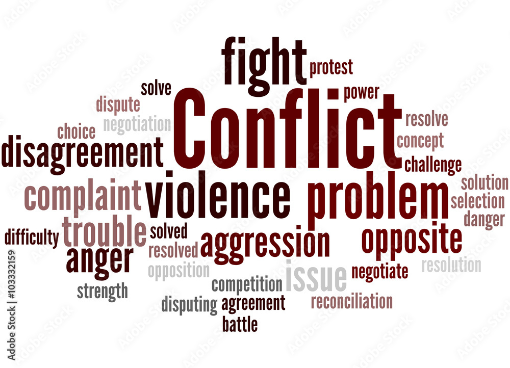 Conflict, word cloud concept 7 Stock Illustration | Adobe Stock