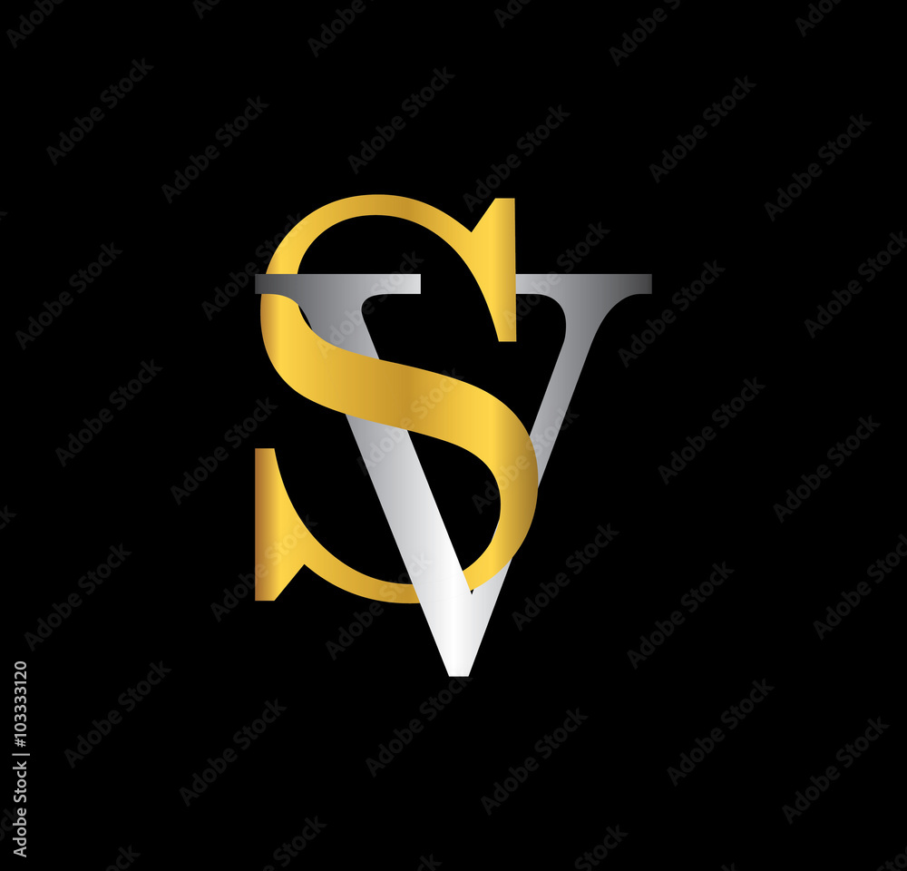 SV initial letter with gold and silver Stock Vector | Adobe Stock SV initial letter with gold and silver Stock Vector | Adobe Stock