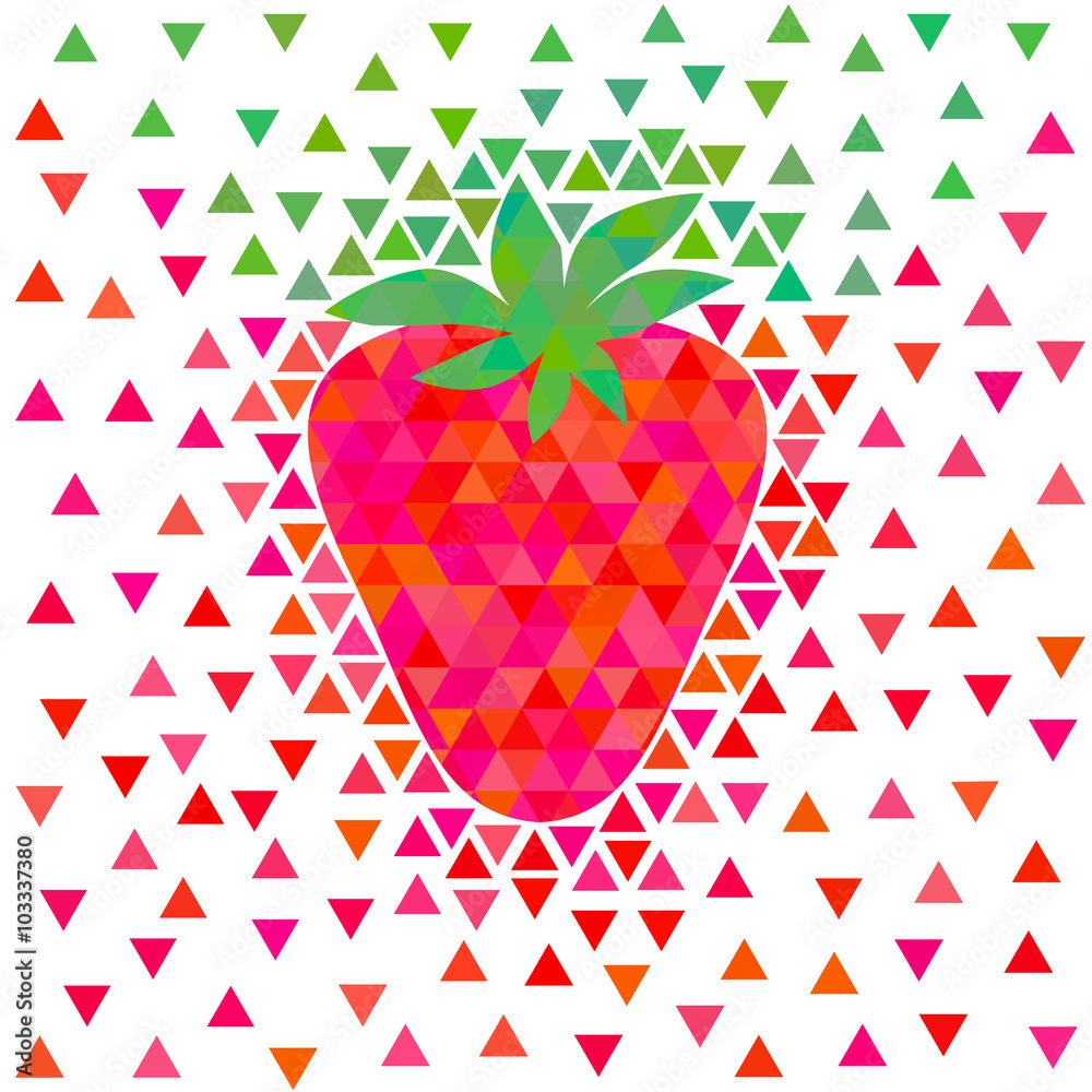 strawberry image on white background, vector illustration Stock Vector ...