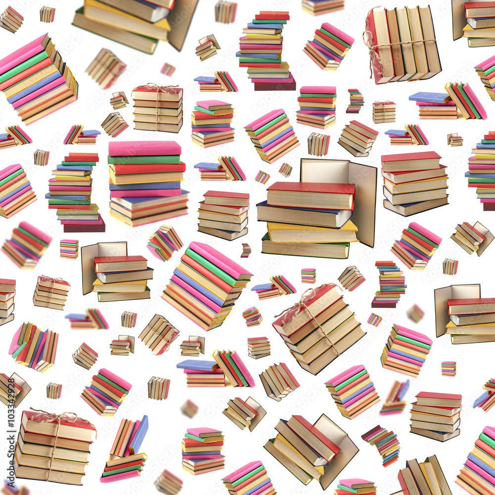 A stack of books on white background. Background. Stock Illustration ...