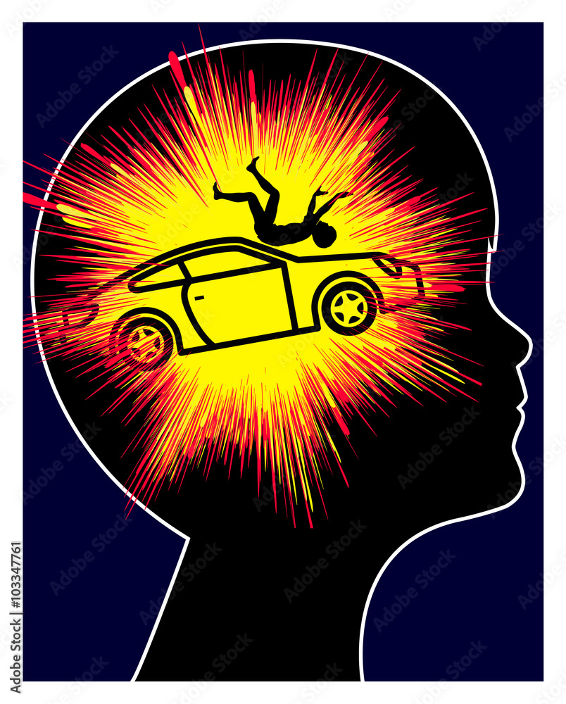 Child with car accident trauma. Kid suffers post-traumatic stress ...