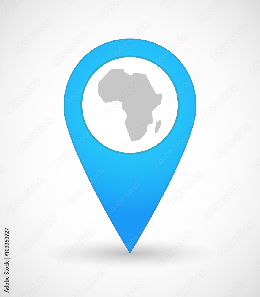 Map mark icon with a map of the african continent Stock Vector | Adobe ...