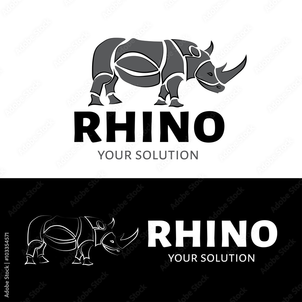 Vetor de Vector logo Rhino. Brand logo in the shape of a Rhino do Stock ...