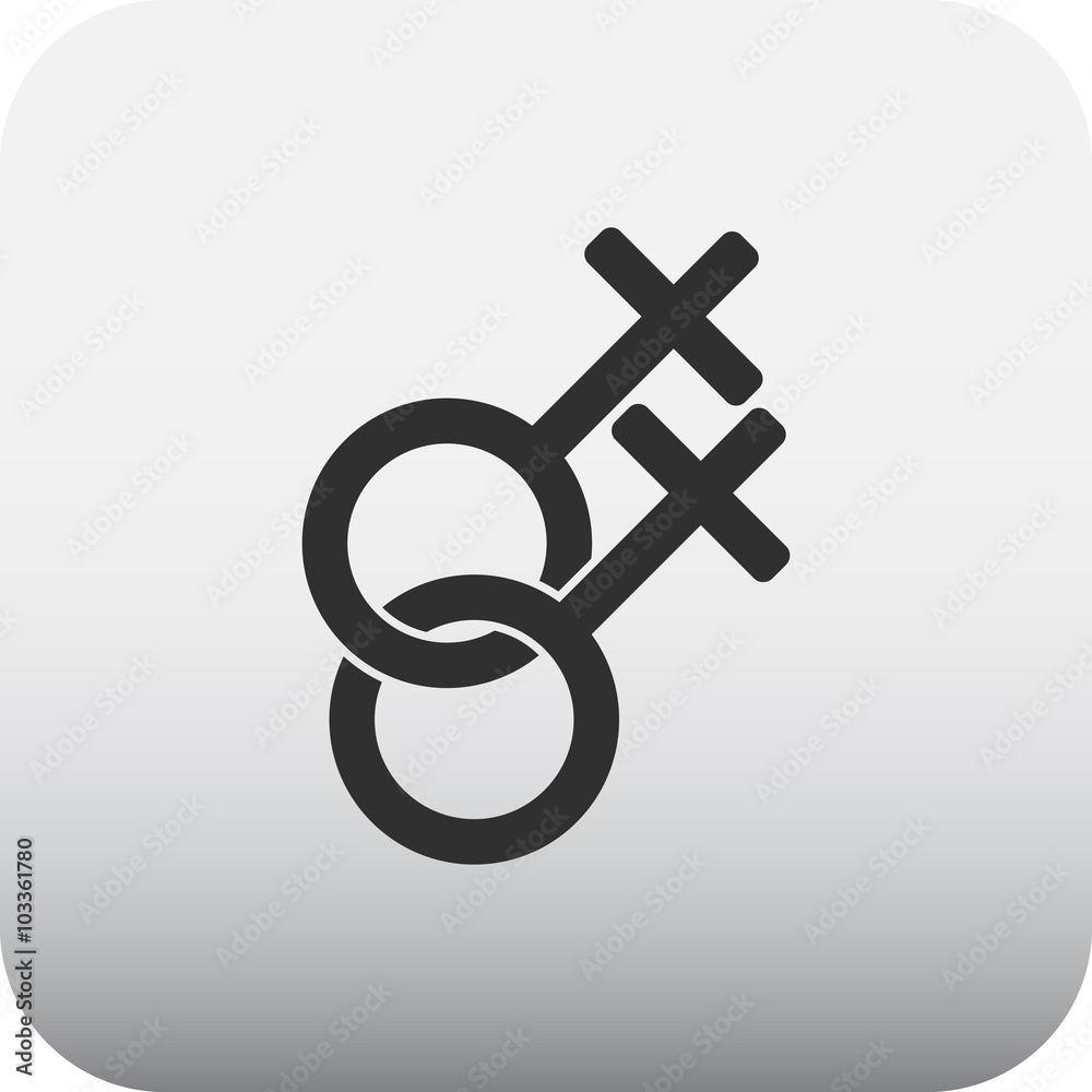 Two female lesbian in love gender symbols simple icon on colorful ...