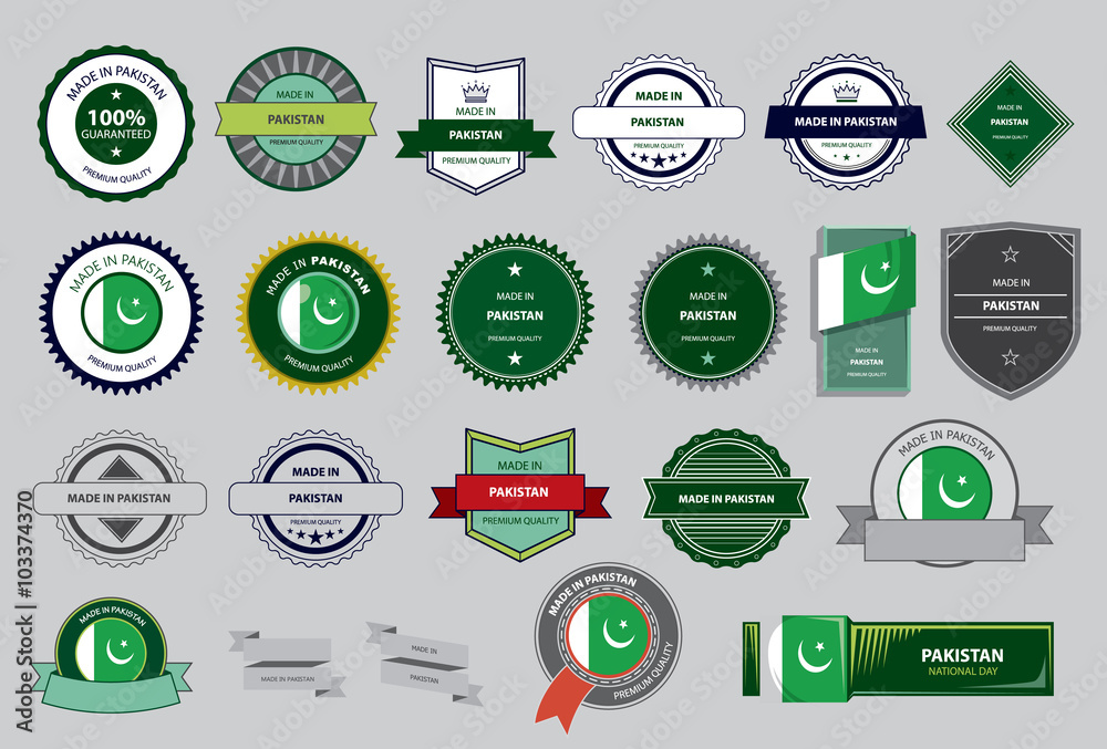 Made in Pakistan Seal, Pakistani Flag (Vector Art) Stock Vector | Adobe ...