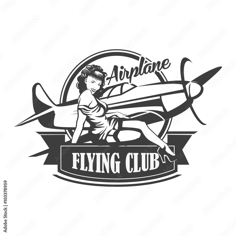 Airplane Club Vector Illustration Emblem, vector illustration Stock ...