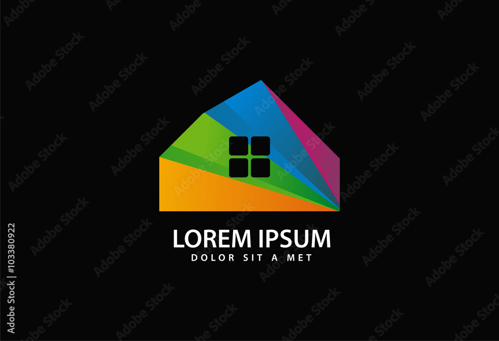Colorful Home Logo Vector Stock Vector | Adobe Stock