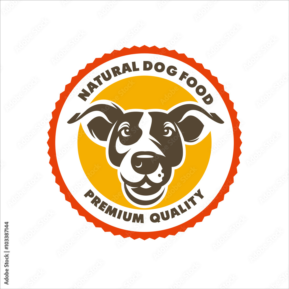 Dog, vector logo. The kennel club. Fodder for animals. The Jack Stock ...