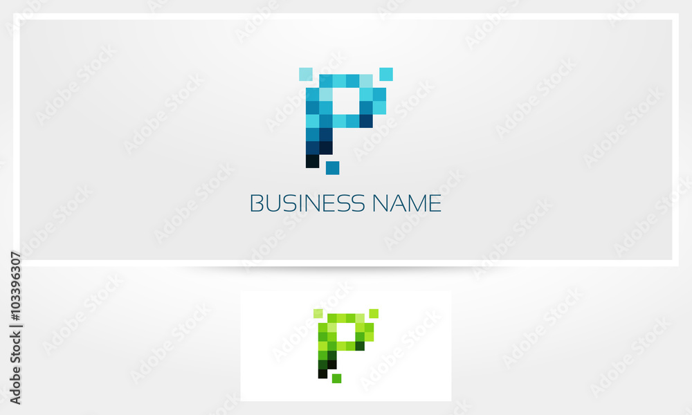 Letter P Pixel Eroded Logo Stock Vector | Adobe Stock