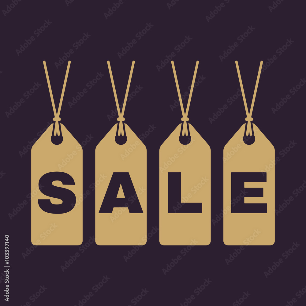 The label with an inscription sale icon. Discount symbol. Flat Stock ...