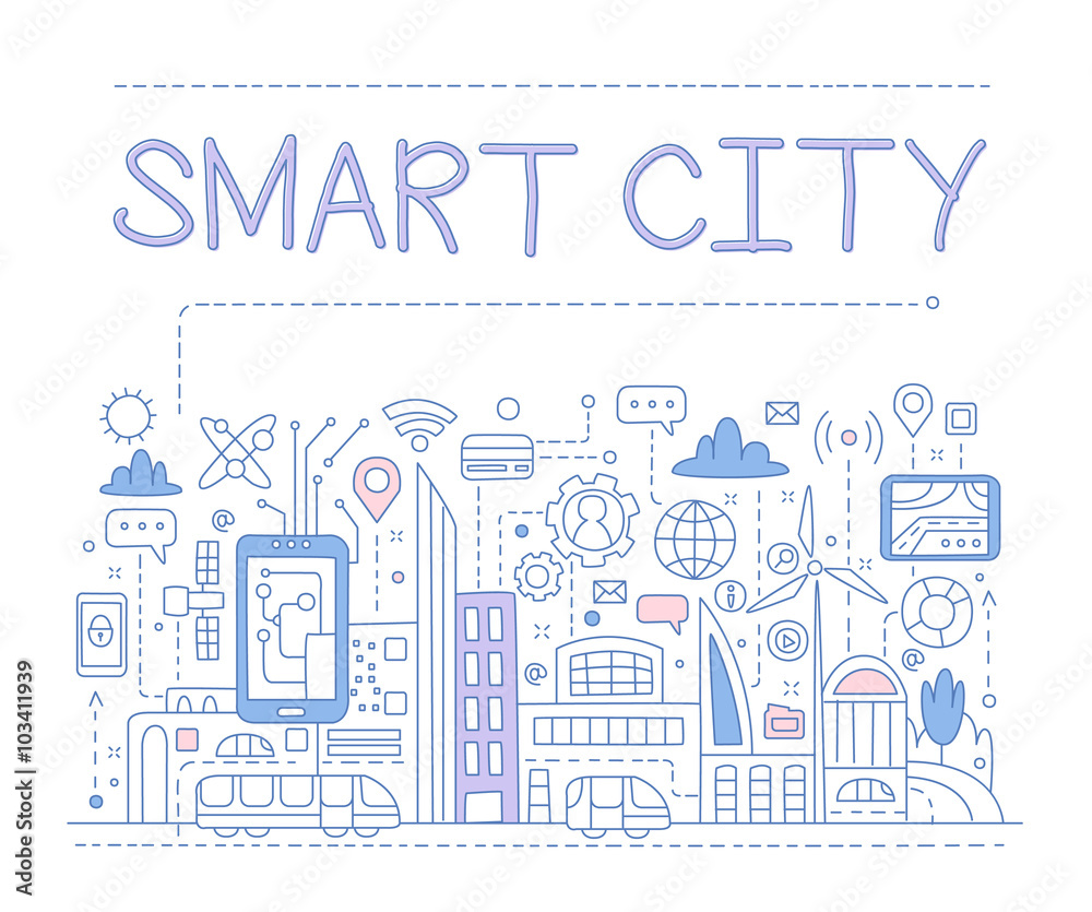 Smart City. Vector Illustration Stock Vector | Adobe Stock