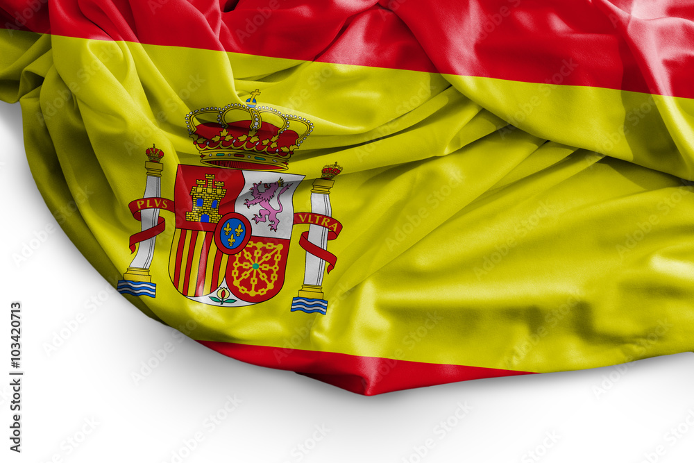 Spanish flag on white background Stock Photo | Adobe Stock