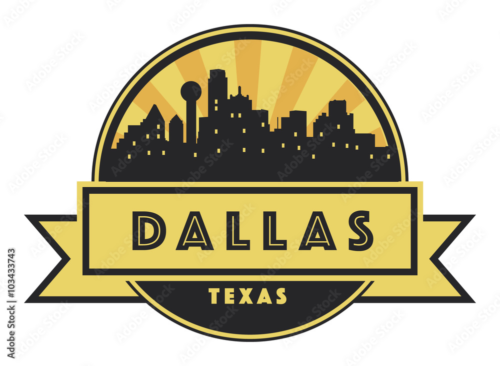 Abstract skyline Dallas, with various landmarks Stock Vector | Adobe Stock