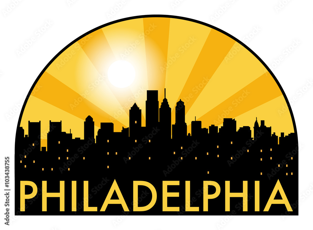 Abstract skyline Philadelphia, with various landmarks vector de Stock ...