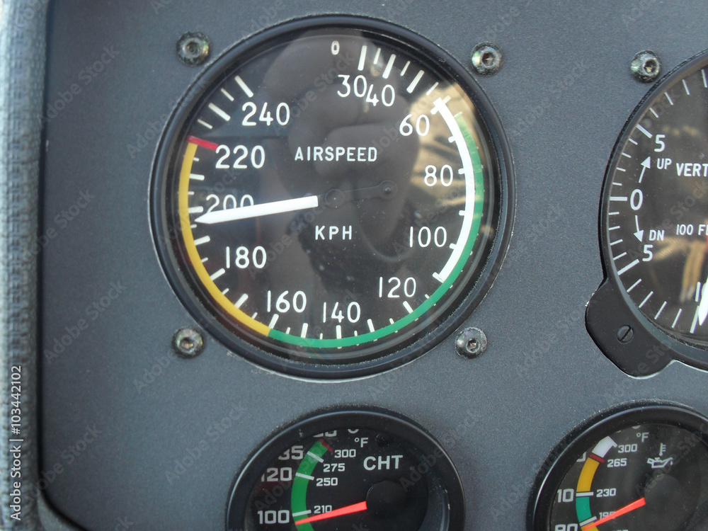 Piloting navigation in airplane - attitude direction indicator ...
