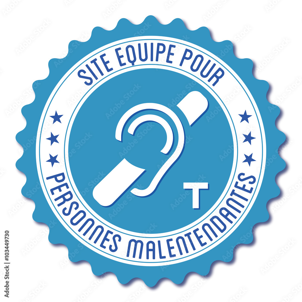 Logo site équipé pour personnes malentendantes. Stock Vector | Adobe Stock