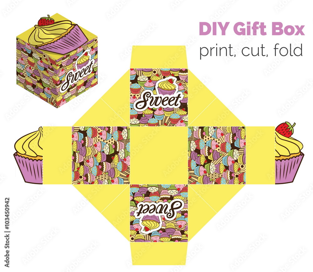 Sweet Do It Yourself DIY cupcake packaging for deserts, candies, small ...