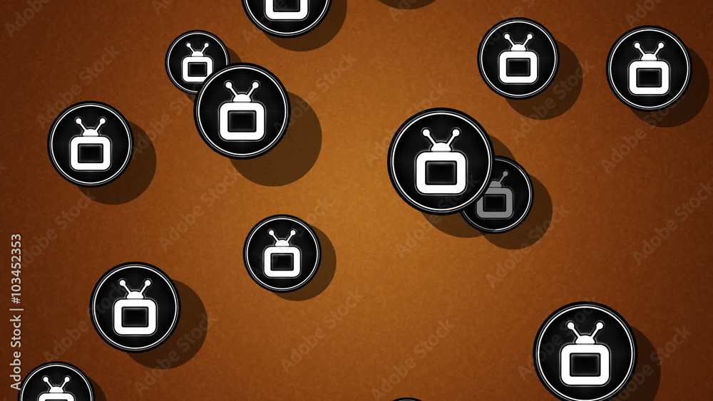 Flying tv icons. Looping. Alpha channel is included. Stock Video ...