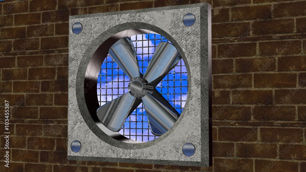 Vidéo Stock Industrial factory extractor fan animation | Adobe Stock