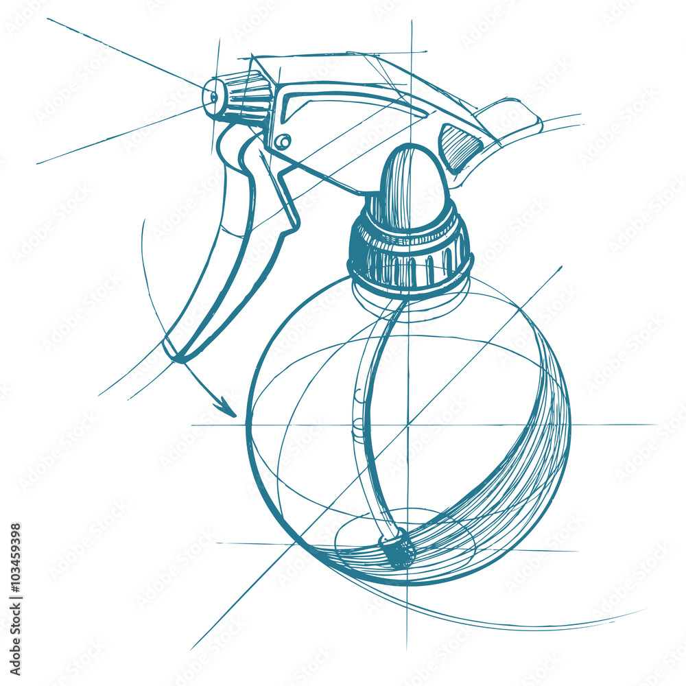 Spray trigger, atomizer, sprayer, pulverizer, air gun. Stock Vector ...