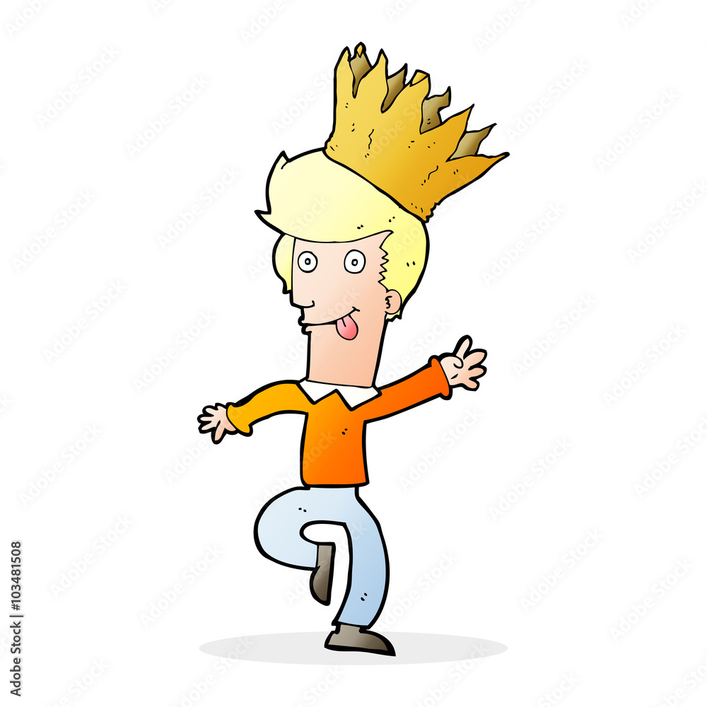 cartoon man wearing paper crown Stock Vector | Adobe Stock