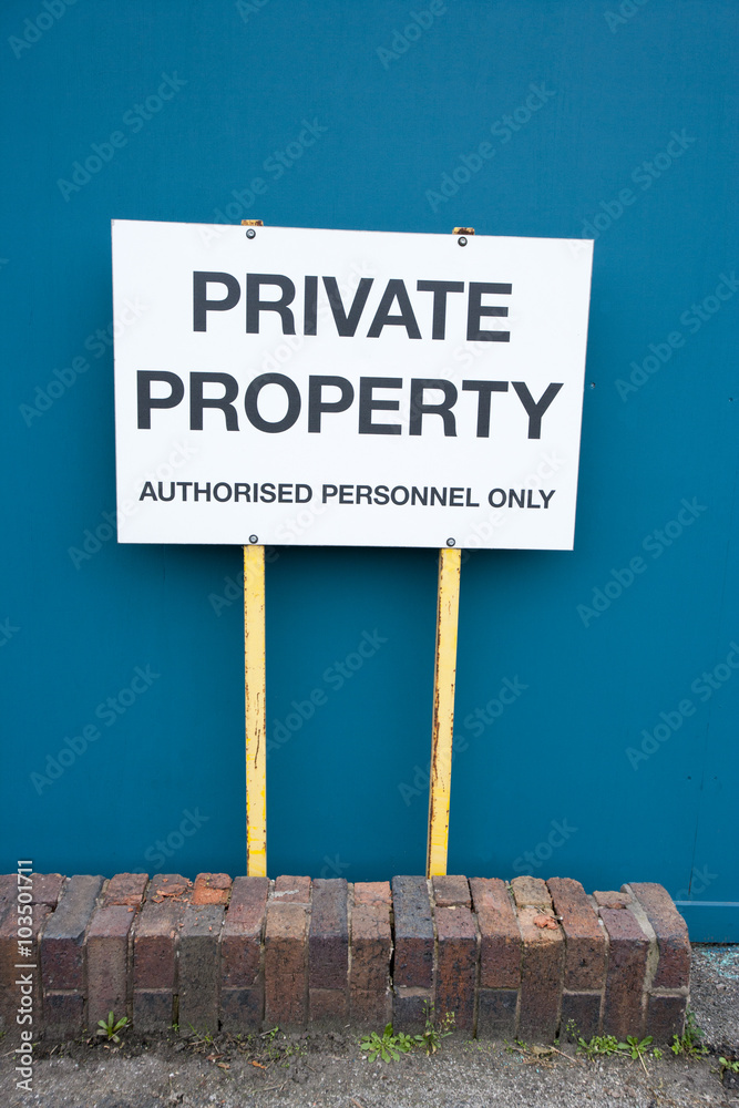 Private Property warning sign Stock Photo | Adobe Stock