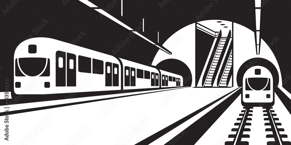 Subway Clipart Black And White