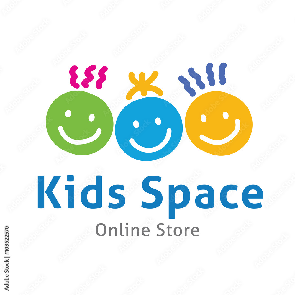 Kids logo,vector logo template Stock Vector | Adobe Stock