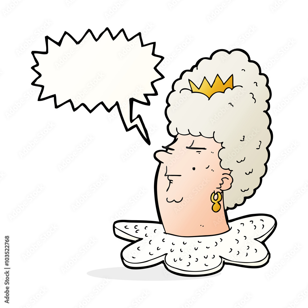 cartoon queen head with speech bubble Stock Vector | Adobe Stock